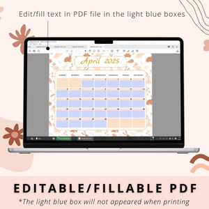 Editable April Calendar 2025, April 2025 Calendar, Easter Planner ...