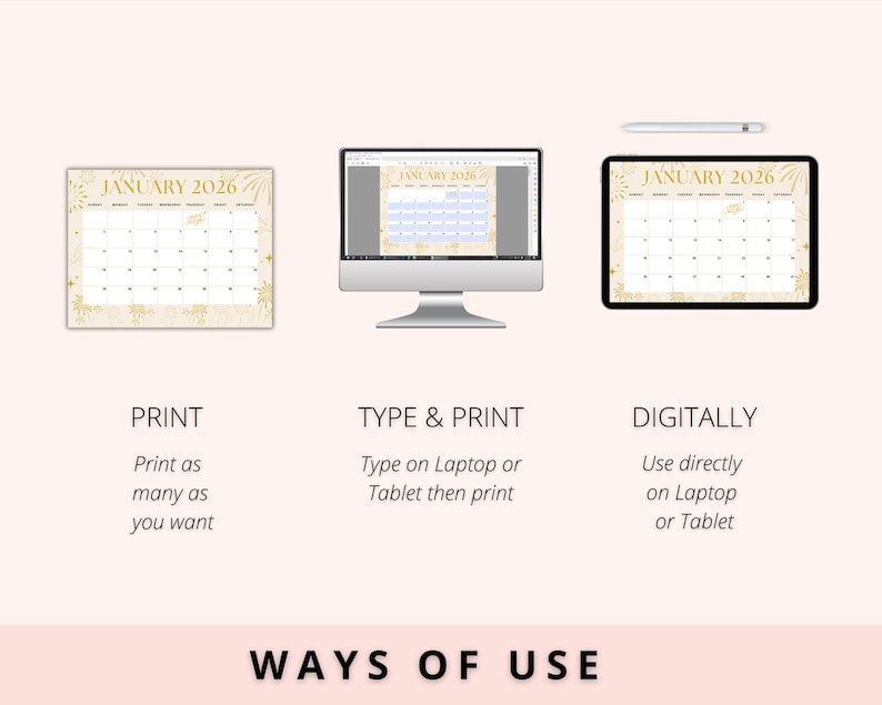 Editable Monthly Calendar 2026, School Calendar, Holiday Calendar ...