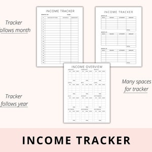 Editable Income Tracker Printable, Expense Tracker, Template, Personal ...