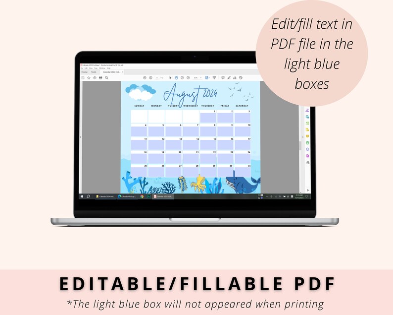 Editable August 2024 Calendar, Monthly Calendar Printable, Academic ...