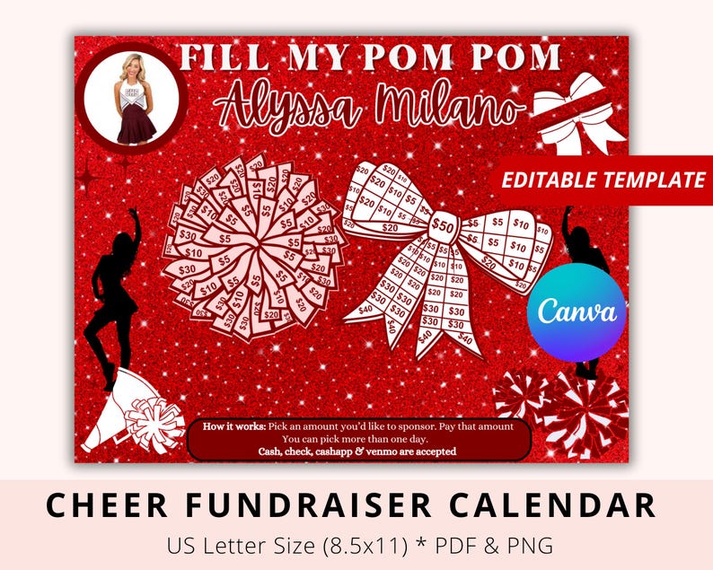 Editable Cheer Pick a Date to Donate, Christmas Season Donation, Fill ...