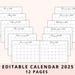 Editable 2025 -2027 Monthly Calendar, Digital Planner, Calendar 2026 ...