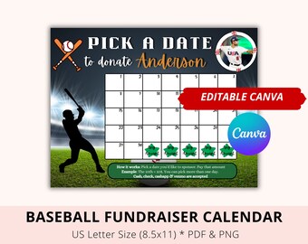 Editable Canva Fundraiser, Football Pick a Date to Donate, Fundraiser ...
