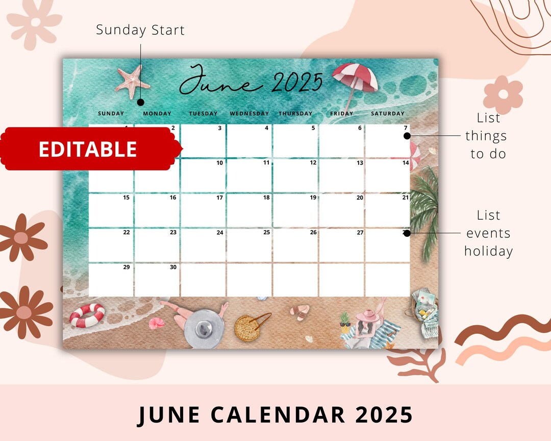 Editable June Calendar 2025, Pride Month 2025, Queer Proud, Academic ...
