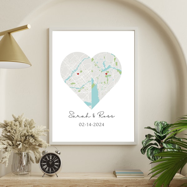 Long Distance Relationship Map - Etsy