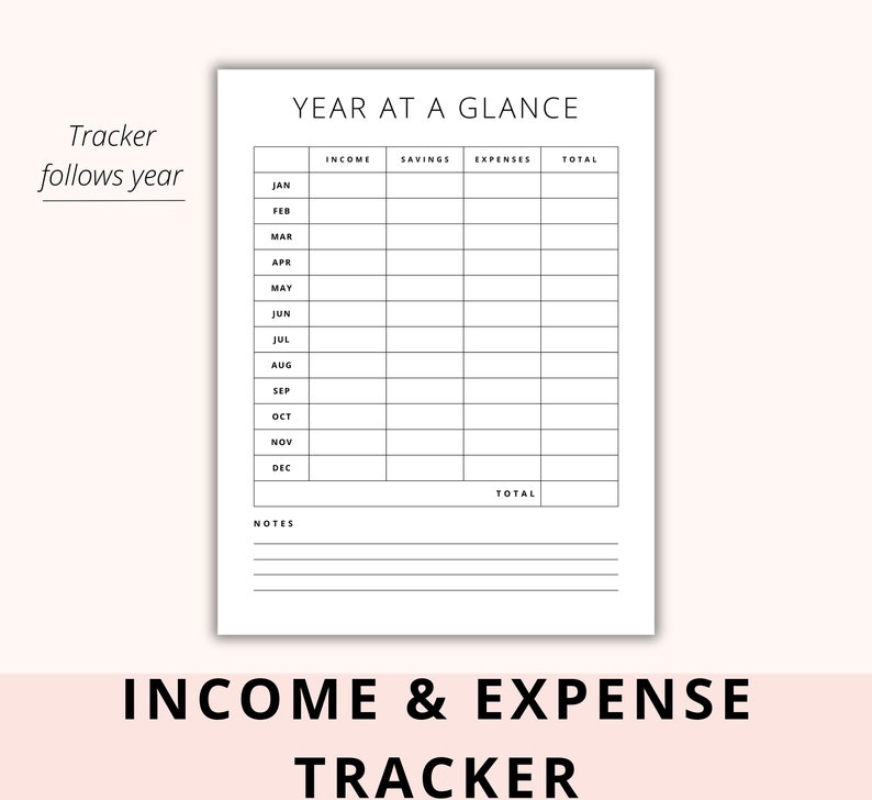 Editable Income Tracker Printable, Expense Tracker, Template, Personal ...