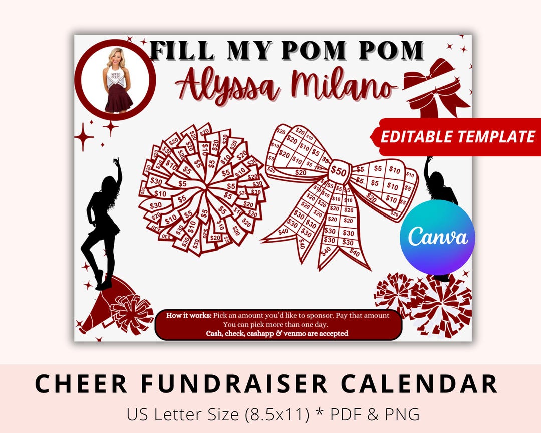 Editable Cheer Black Out My Board, Pick a Date to Donate, Fill My ...