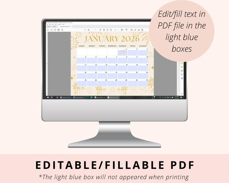 Editable Monthly Calendar 2026, School Calendar, Holiday Calendar ...