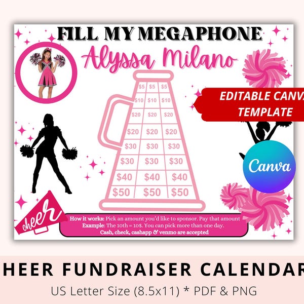 Editable Cheer Pick a Date to Donate, Cheer School Donate, Canva ...