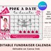 Editable Cheer Pick a Date to Donate, Pink, Canva Template, Pay the ...