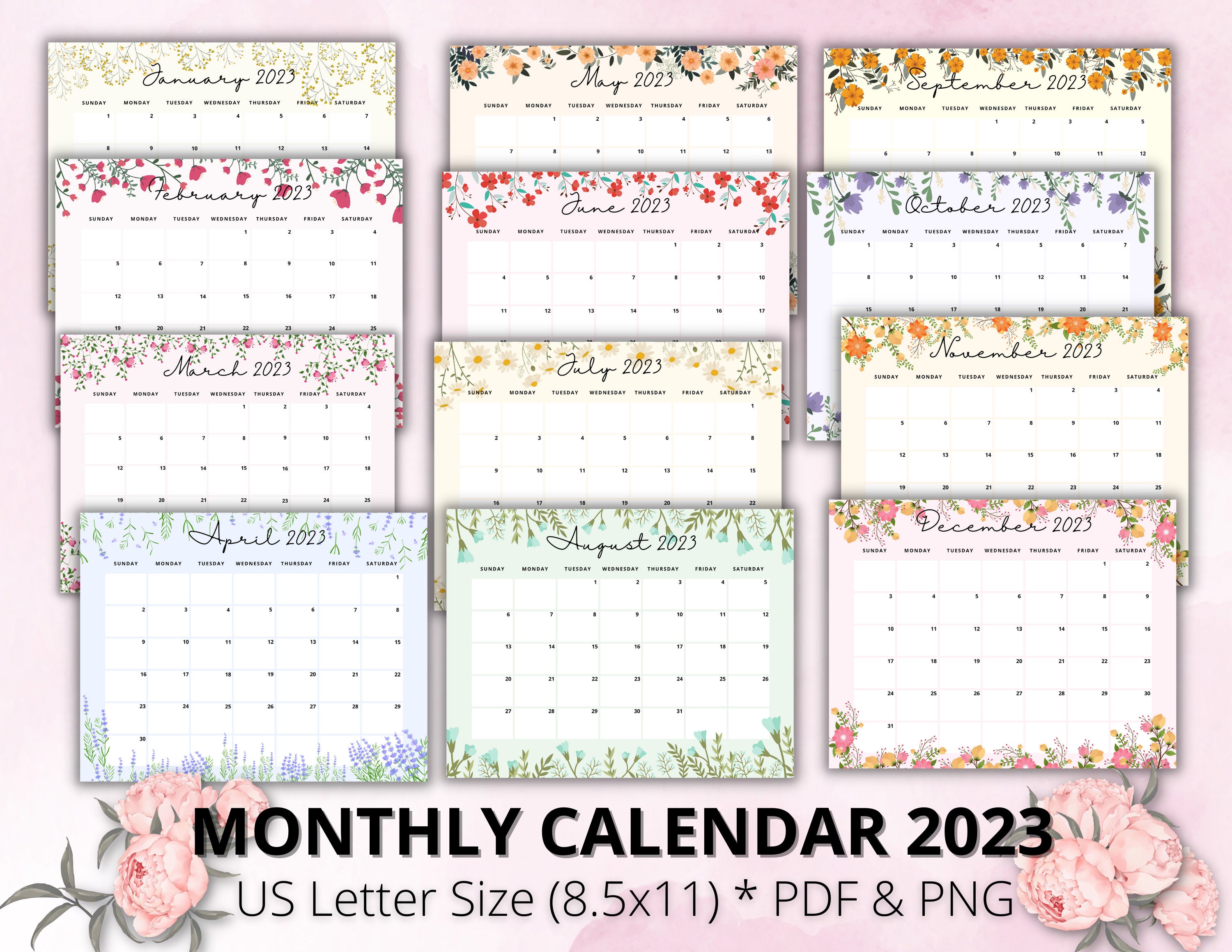 2023 Printable Monthly Calendar January 2023 Calendar Free Printable 