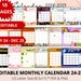 Editable Monthly Calendar 2024 2025, Teacher, Kid, Back to School ...