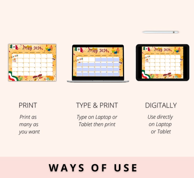 Editable May Calendar 2024, Cinco De Mayo Holiday, Academic Planner ...