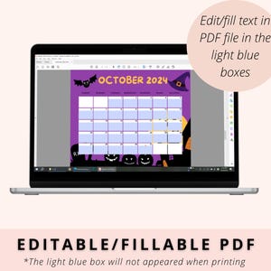 Editable October 2024 Calendar, Halloween 2024 Calendar, Teacher ...