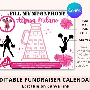 Editable Cheer Pick a Date to Donate, Black Out My Board, Fill My ...