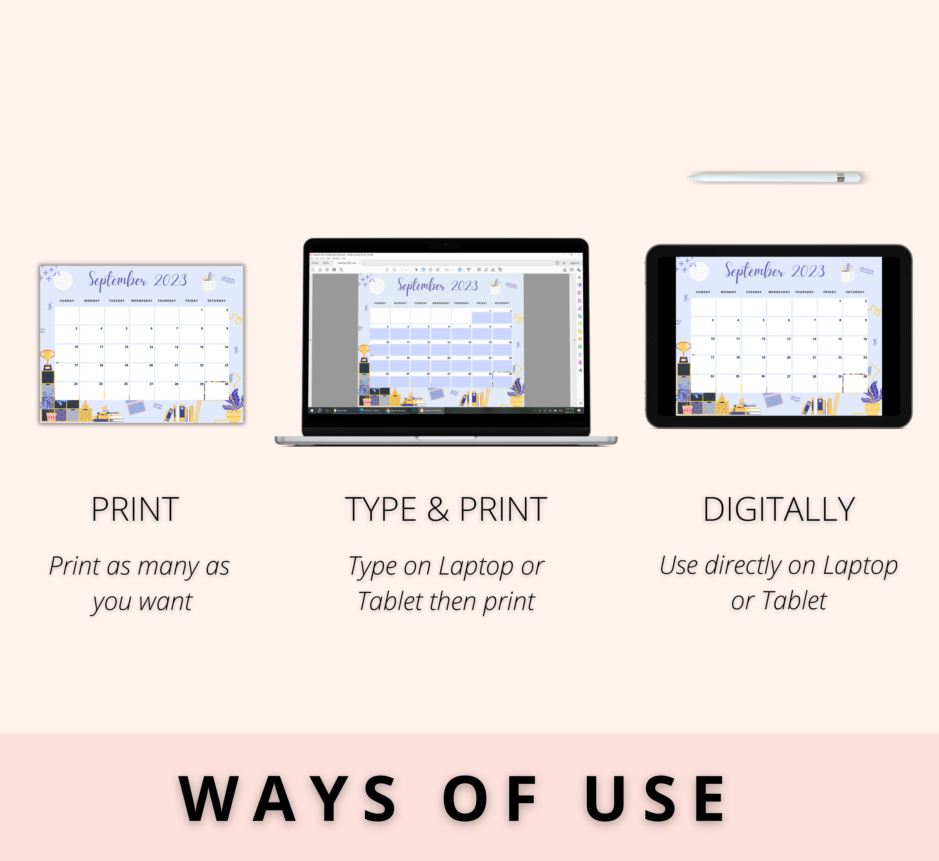 Editable Monthly Calendar 23 24, 12 Month, Holiday Calendar, Academic ...