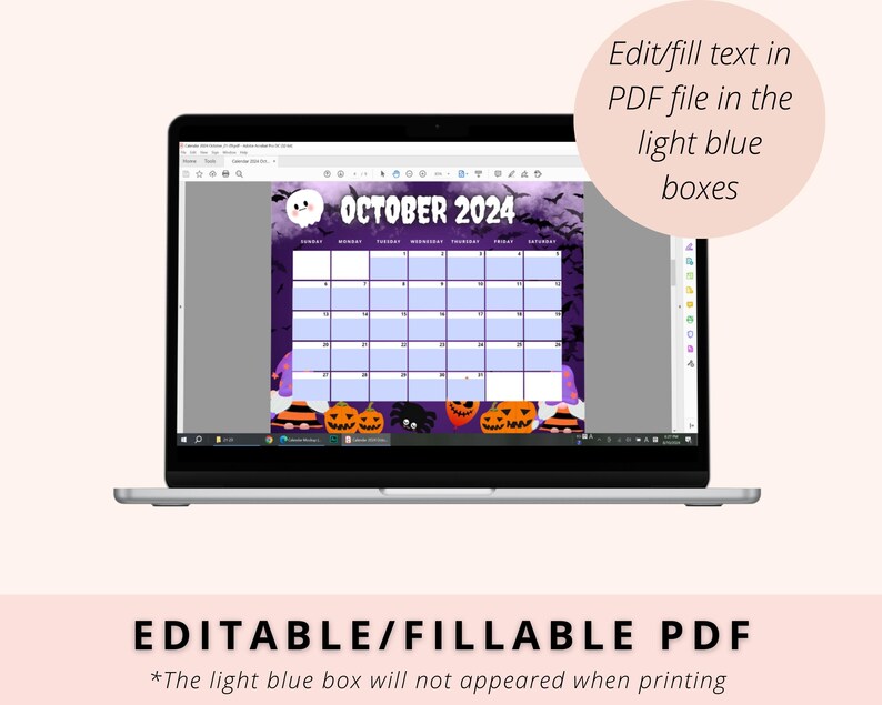 Editable Halloween 2024 Calendar, October 2024 Calendar, Kid Calendar ...