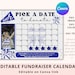 Cheer Fundraiser Calendar, Cheer Pick a Date to Donate, Navy Theme ...