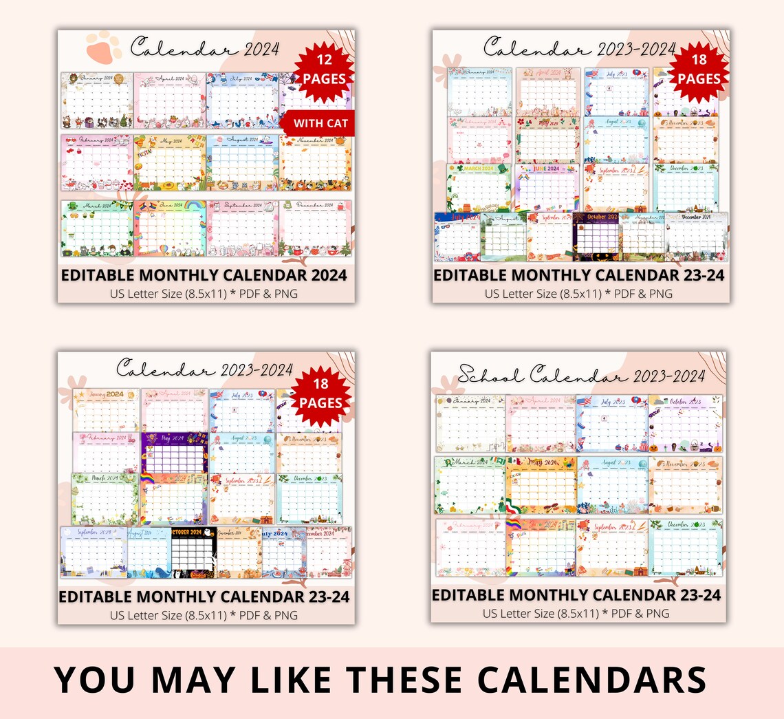 Editable Christmas Calendar 2023, December Calendar Printable, Boho ...
