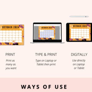 Editable Halloween 2024 Calendar, October 2024 Calendar, Kid Calendar ...