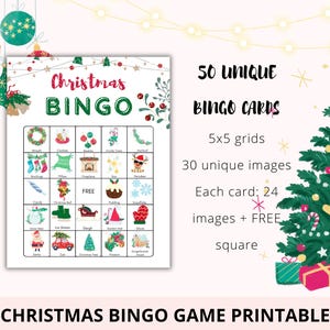 Christmas Bingo Game Printable, Break the Ice, Christmas Bingo Pattern ...