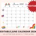 Editable June Calendar 2024, Academic Planner, Homeschool Planner, LGBT ...