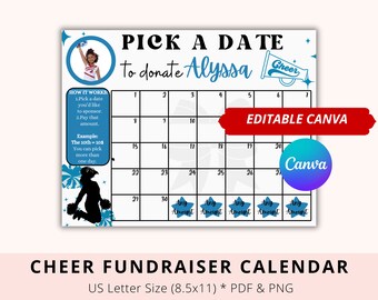EDITABLE Cheer Template Pick a Date Fundraiser Calendar Sponsor a Date ...