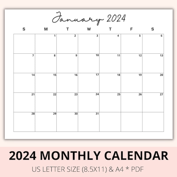 Blank Calendar Pdf - Etsy