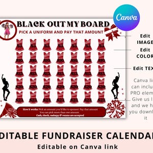 Editable Cheer Pick a Date to Donate, Canva, Maroon Theme, School Fund ...