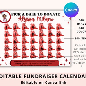 Editable Cheer Pick a Date to Donate, Cheer School Fundraiser, Canva ...