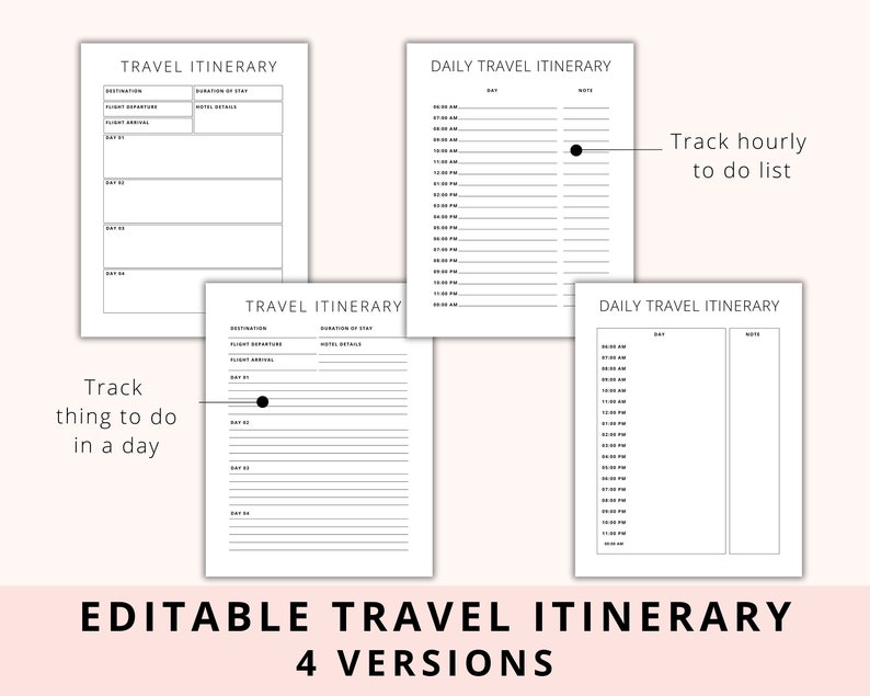 Travel Packing List Printable, Travel Planner, Travel Itinerary, Travel ...