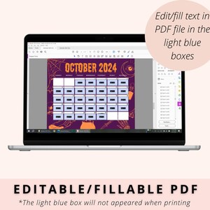Editable October 2024 Calendar Printable, Trick or Treat, Halloween ...