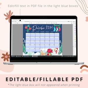 Editable Christmas Calendar 2024 Printable, December 2024, Cat Calendar ...