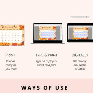 Editable Thanksgiving 2024 Calendar, November 2024 Calendar, Autumn ...