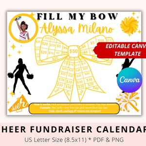 Editable Cheer Pick a Date to Donate, Fill My Bow, Yellow Theme, School ...