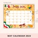 Editable May Calendar 2024, Holiday Calendar, Cinco De Mayo, Monthly ...