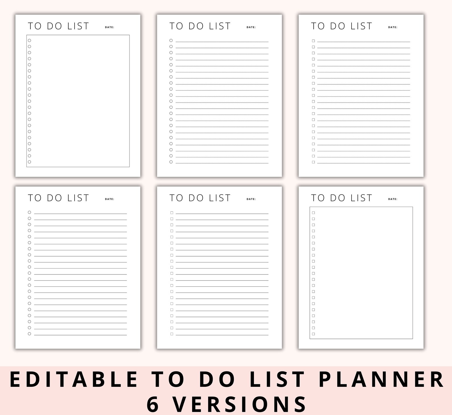 Editable to Do List Printable, to Do List Template, Productivity ...