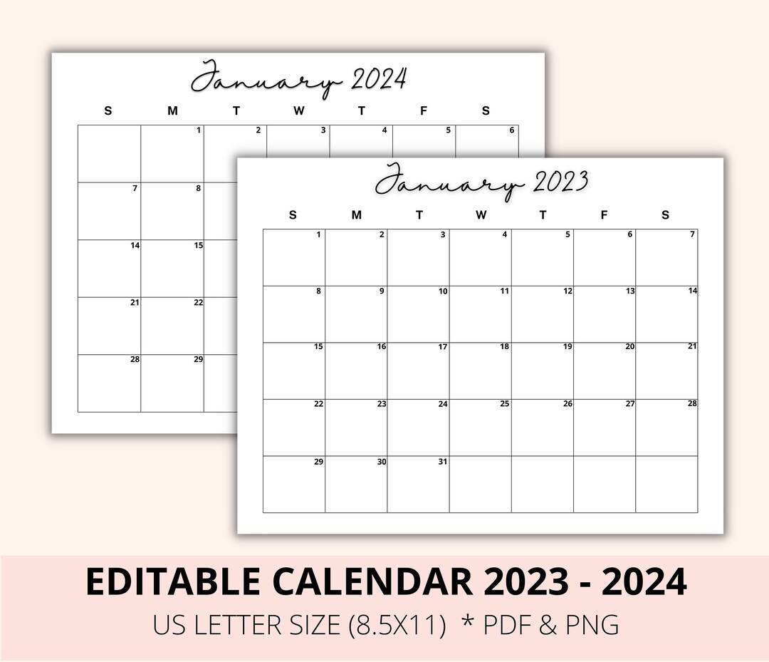 Editable 2023 2024 Monthly Calendar, Template Calendar, Teacher ...