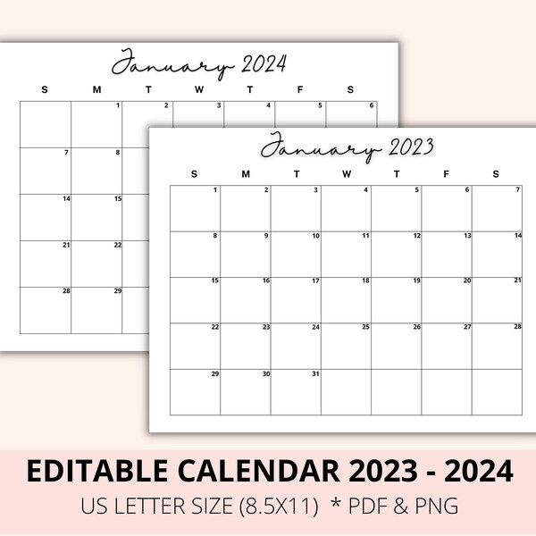 Printable Calendar - Etsy