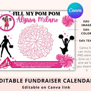 Editable Cheer Template Pick a Date, Black Out My Board, Fill My Pom ...