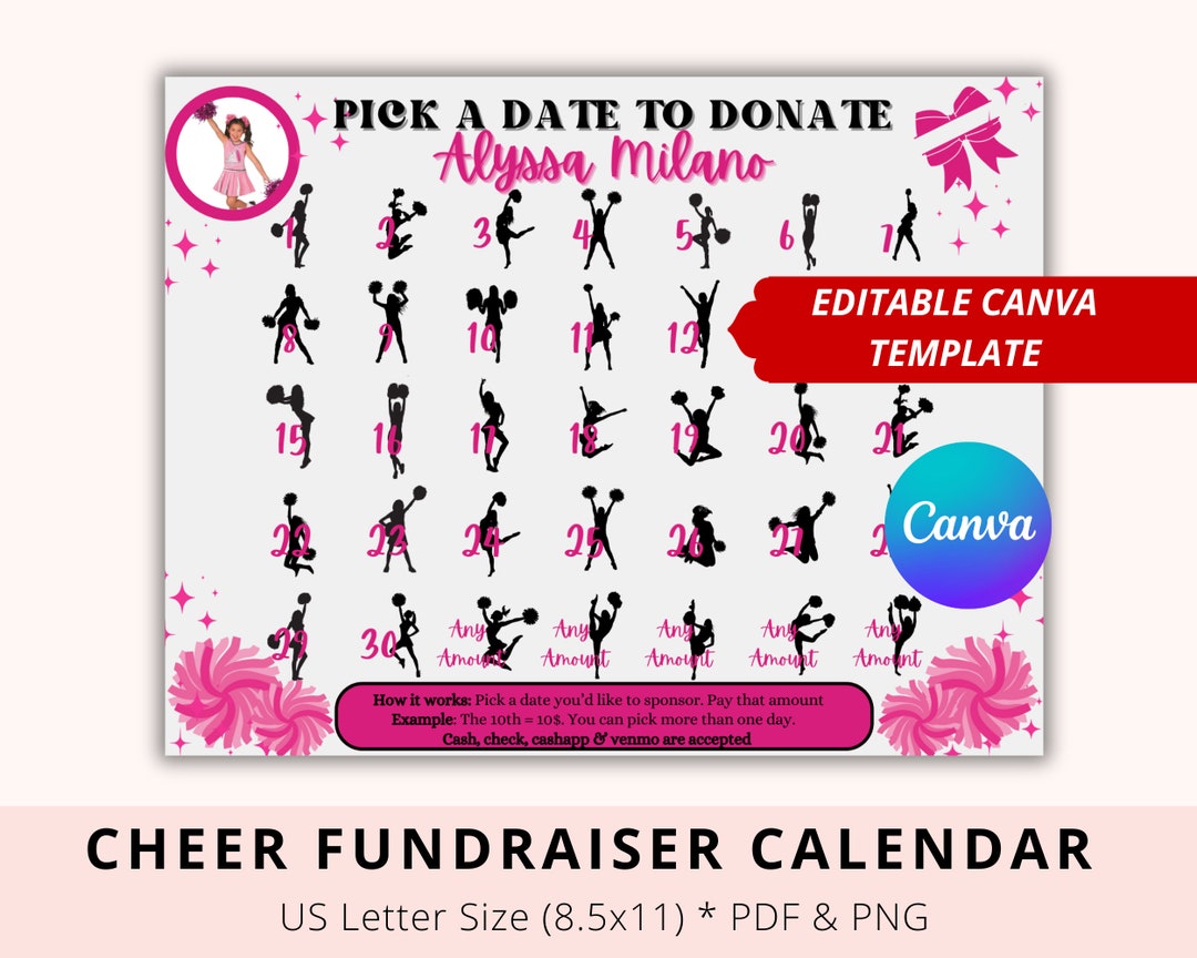 Editable Black Out My Board, Pink Theme, Canva Template, Cheerleading ...