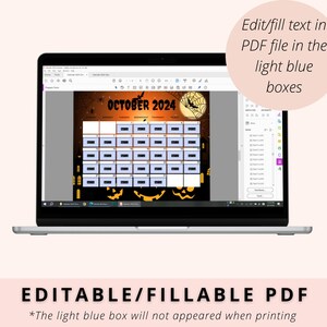 Editable Halloween 2024 Calendar, October 2024 Calendar, Spooky Season ...