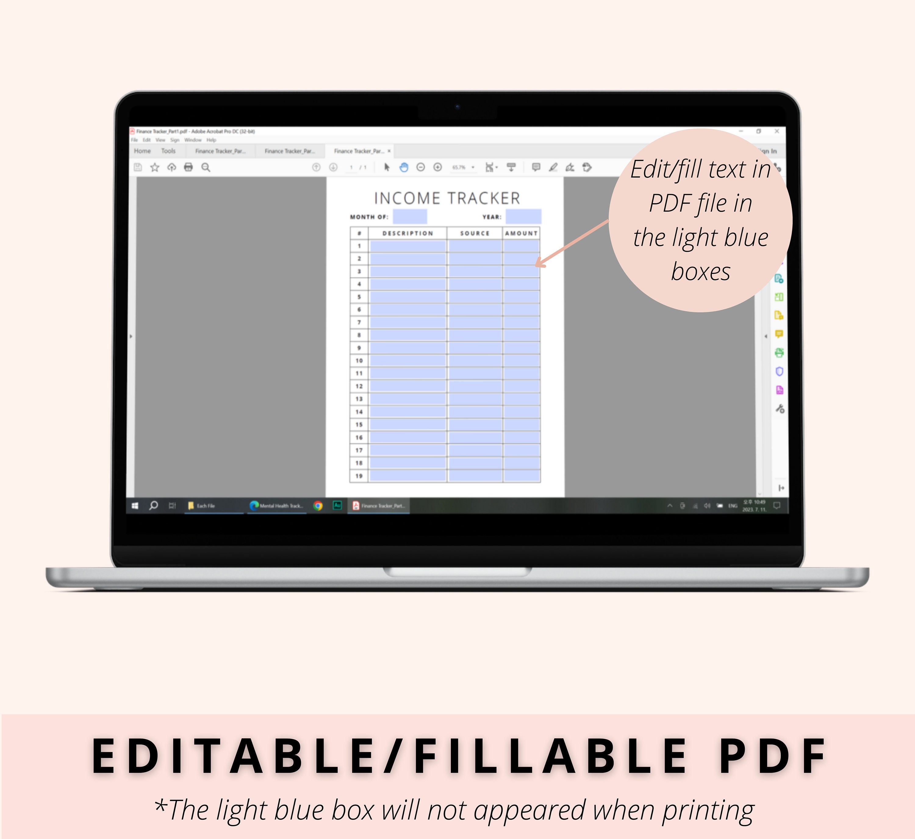 Editable Income Tracker Printable, Finance Planner 2024, Income Sheet ...