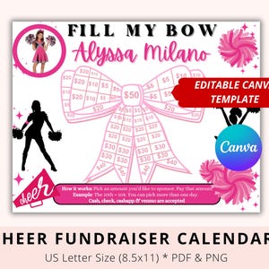 Editable Cheer Black Out My Board, Pick a Date to Donate, Fill My Bow ...