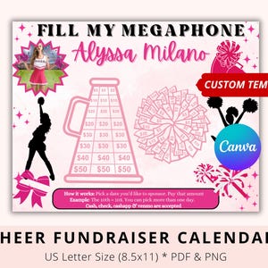 Editable Black Out My Board, Fill My Megaphone, Pink Theme, Cheer Pick ...
