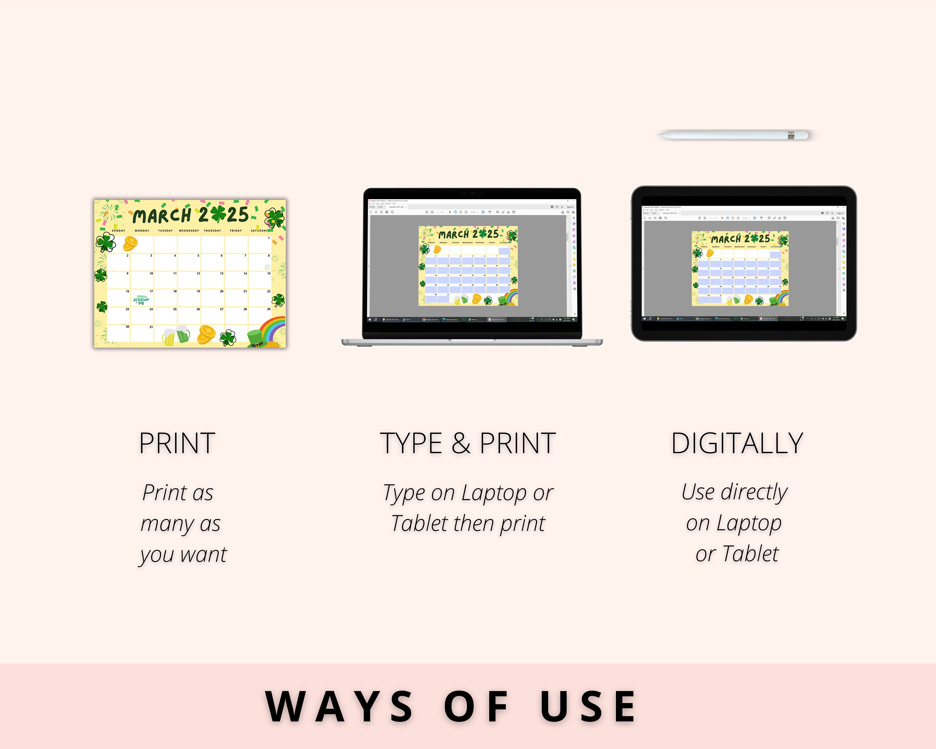 Editable Monthly Calendar 2024 2025, Teacher, Kid, Back to School ...