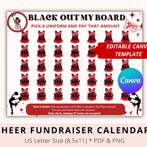 Editable Cheer Pick a Date to Donate, Cheer School Donate, Canva ...