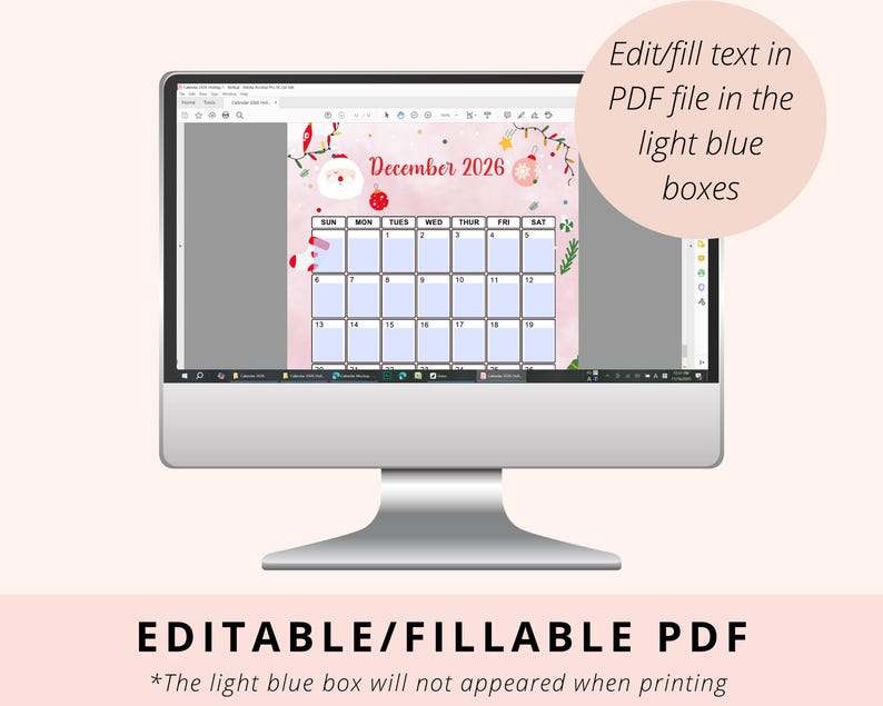 Editable Monthly Calendar 2026, School Calendar, Holiday Calendar ...