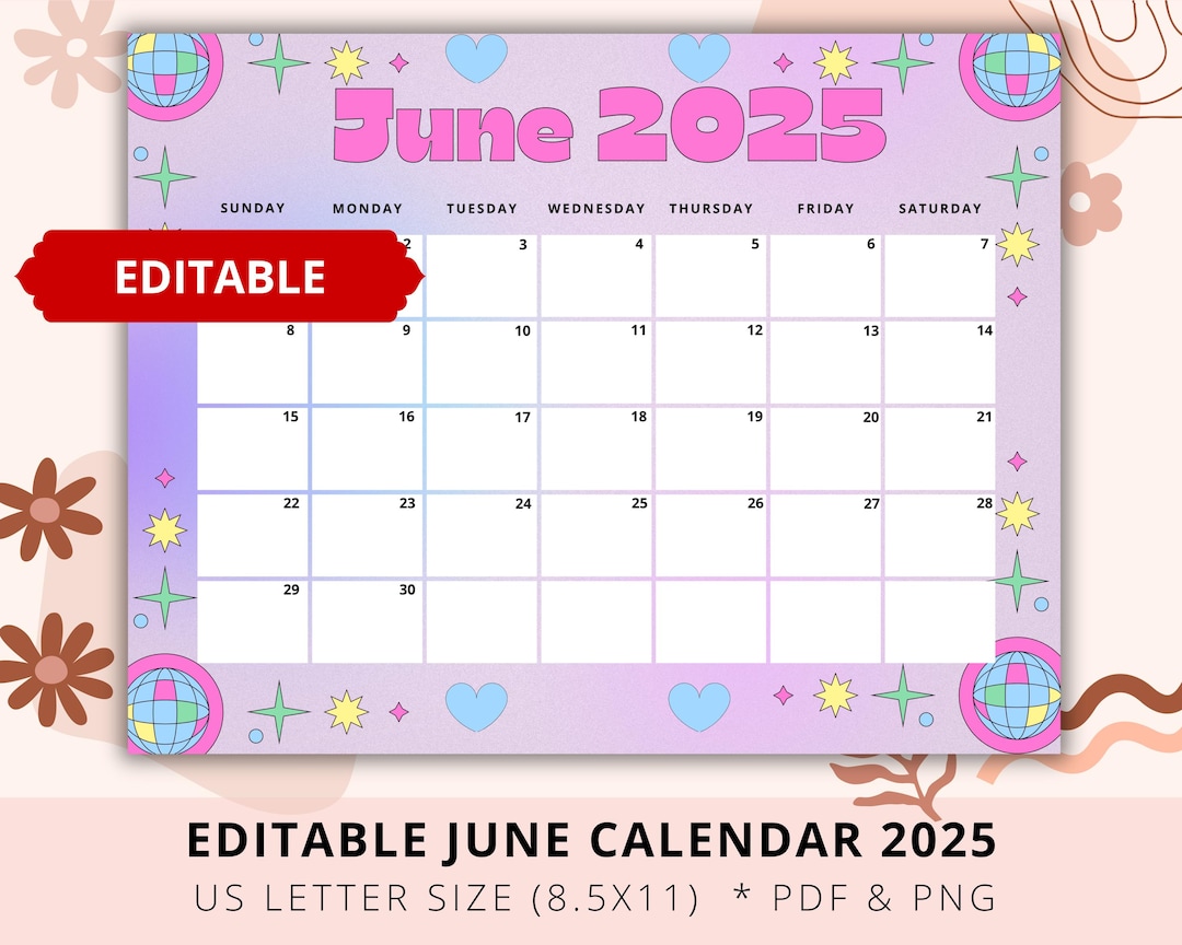 Editable June Calendar 2025, Pride Month 2025, Queer Proud, Academic ...