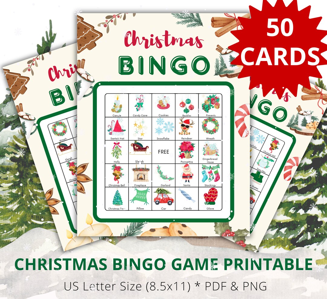 Christmas Bingo Game Printable, Break the Ice, Christmas Bingo Pattern ...